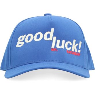 Mr. Saturday Homme, Accessoires, Bleu, Taille: ONE Size Casquette de baseball brod&eacute;e Msps24