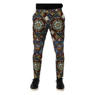 Dolce & Gabbana Hose mit Print im Stil eines Buntglasfensters - - Trousers - Herren - Mehrfarbig - S