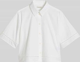 Marc O'Polo Regular Fit Kurzarmbluse aus reiner Baumwolle mit Lochstickerei