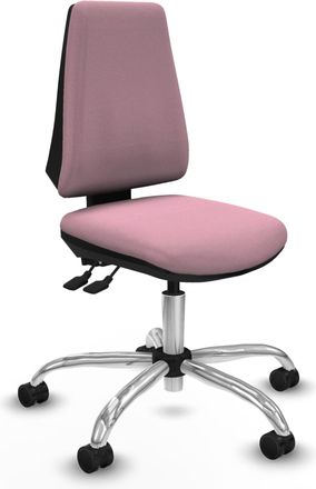 Piqueras y Crespo Elche Studienstuhl Rosa ohne Armlehnen, ausgestattet mit Asincro und Schneideschaum, 65 mm Nylon-Rollen, Rosa