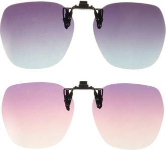 BESPORTBLE Uonlytech Lot de 2 lunettes de conduite lunettes de soleil à clip - verres polarisés relevables par-dessus les de vue, protection UV, monture sans cer