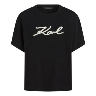 Karl Lagerfeld T-Shirt mit Logo-Detail - - Tops - Damen - Schwarzk - XS