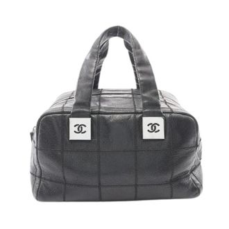 Chanel Sac &agrave; main Chanel doccasion en cuir Caviar (Chocolate Bar) - Femme - Pre-owned - Noir - Taille: ONE Size