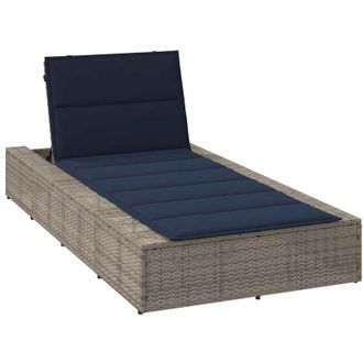 vidaXL Vidaxl - Sonnenliege mit schwebender Auflage Grau Poly Rattan