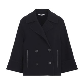 PESERICO Femme, Manteaux, Bleu, Taille: 40 FR Shortcoat Double