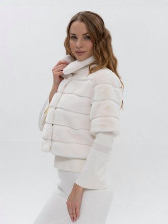 Passioni Fellimitatjacke Cropped 3/4 Arm