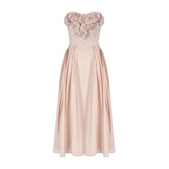 Elisabetta Franchi Rose Besticktes Rosa Midi Kleid - - Dresses - Damen - Rosa - M