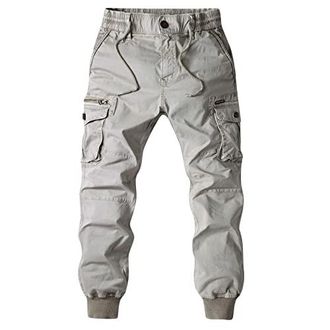 Generic Pantalon de jogging pour homme - Jambes larges - Pantalon cargo baggy - Pantalon chino - Taille et ourlet &eacute;lastiques - Pantalon dext&eacute;rieur avec poches