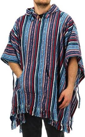 Loud Elephant Coton Bross&eacute; Poncho &agrave; Capuche - Violet Ciel, One Size