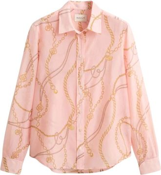 GANT Femme, Blouses et Chemises, Rose, Taille: 40 FR Cotton Silk Shirt