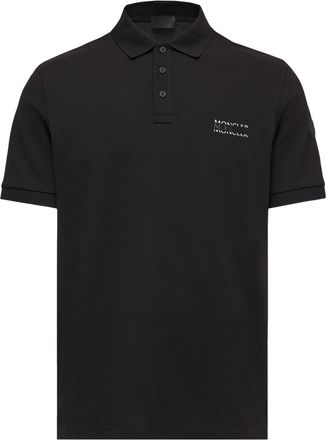 Moncler Moncler Logo Cotton Piquet Polo Shirt, Men, Black, Size: 3xl