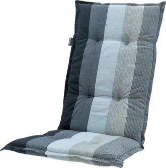 Madison New York 8 cm Luxus Hochlehner Auflage C 404 Pete Grey, grau, anthrazit, schwarz gestreift, 120 x 50 x 8 cm