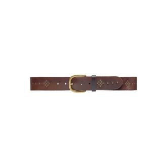 Depeche Brauner Lederg&uuml;rtel mit Muster - - Accessories - Damen - Braun - 85 CM