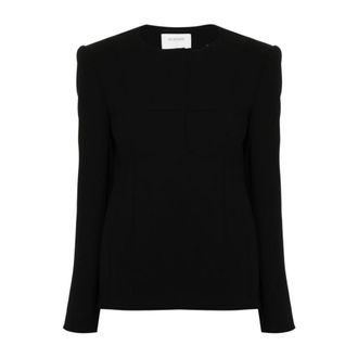 Sportmax Taillierte schwarze Jacke mit Abn&auml;her-Details - - Jackets - Damen - Schwarzk - S