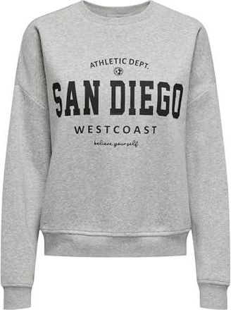Only Femme Onlsweat L/S Crew Oversize State SWT, Light Grey Melange 2, L EU