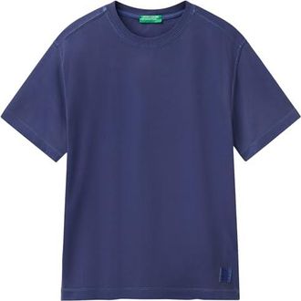 Benetton T- Shirt 3zitu1098, Bleu, Medium Homme