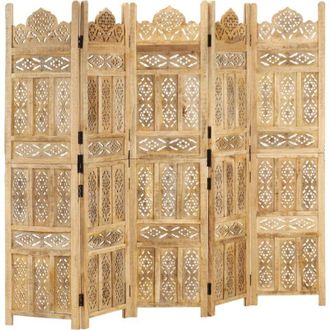 vidaXL vidaXL Cloison de s&eacute;paration 5 panneaux 200x165 cm Bois de manguier