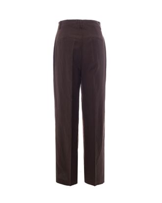 Liu Jo Womens Trousers Sacher Linen-Blend Lyocell