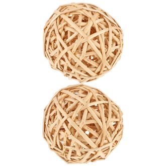 Angoily 2 Stück Rattankugeln aus Natürlichem Korbgeflecht 10cm Rustikale Tischdekoration für Hochzeiten und Wohnraum