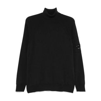 C.P. Company Schwarzer Woll-Rollkragenpullover - - Knitwear - Herren - Schwarzk - S