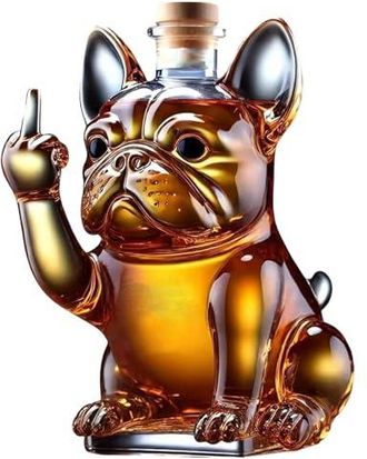 Generic Carafe &agrave; Whisky, Carafe En Verre Transparent Bulldog 300ml, Sculpture De Statue Dart, Bouteille De Vin Unique Bulldog Pour Bar, Bureau, Maison Transpa