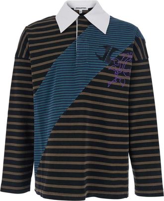 Jordan Luca Homme, Tops, Multicolore, Taille: M Polo à rayures à manches longues avec logo