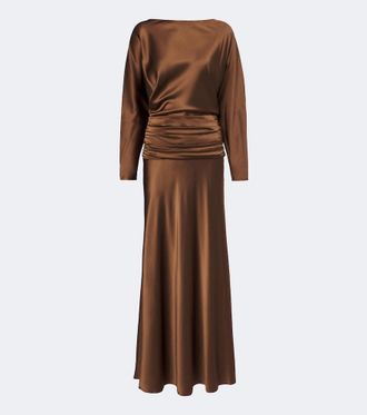 Staud Robe longue Freda en soie m&eacute;lang&eacute;e