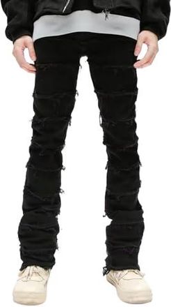 Generic Jean Homme Jeans Homme Jean Homme Regular Confortable Classique Slim D&eacute;chir&eacute; Stretch Confort - Version Alternative Ax&eacute;e sur Flexibilit&eacute; Et Usage Quoti