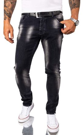 Rock Creek Herren Jeans Hose Wei&szlig; Slim Fit Stretch Jeans Herrenjeans Herrenhose Denim Stonewashed Weisse Herren Jeans RC-2261 Anthrazit W36 L30