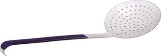 Krüger Karl 4812/B Krüger Husum 12 cm Schaumlöffel, Stahl, weiß mit blauem rand, 36,5 x 12 x 0,2 cm