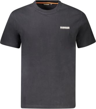 Napapijri Schwarzes Baumwoll-T-Shirt - - Tops - Herren - Schwarzk - L