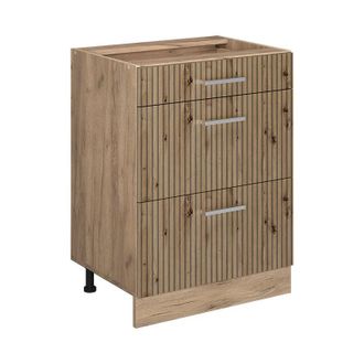 Vicco Meuble cuisine R-Line, Ch&ecirc;ne Artisan, 60 cm avec tiroirs, sans plan de travail Vicco