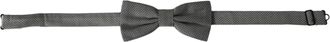 Dolce & Gabbana Gray Silk Patterned Adjustable Neck Men Papillon Bow Tie Dark