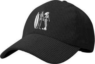 Generic Baseball Casquette Surfeur Et Squelette De Poisson Cr&acirc;ne Unisexe Casquette Trucker Classique Chapeau pour Course Cyclisme Voyage