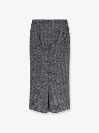Givenchy Womens Skirt Herringbone Cotton Black