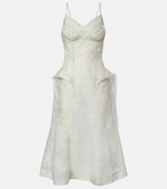 Alexander McQueen Robe midi en dentelle de soie
