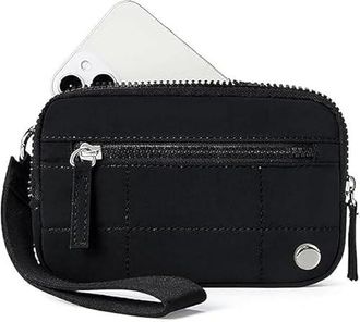 Generic Convely Essential Portefeuille matelass&eacute; en nylon matelass&eacute; avec 3 fermetures &eacute;clair pour femme, Noir, One Size