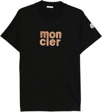 Moncler Femme, Tops, Noir, Taille: 40 FR Chemise à manches courtes noire