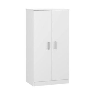 Dmora 2-t&uuml;riger Mehrzweckschrank Corona, Beistellschrank, Niedriger Schuhschrank mit 6 Regalen, Modernes Schuhregal, 55 x 36 x 108 cm, Wei&szlig;