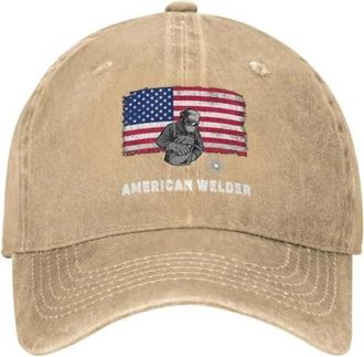 Generic Chaleur dHiver, American Welder Baseball Cap Vintage Denim pour Hommes Femmes Flat Bill Dad Trucker Hat Adjustable Adulte Unisexe Cadeau