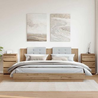 vidaXL Nachttische 2 Stk. Artisan-Eiche 40x35x62,5 cm Holzwerkstoff - Vidaxl