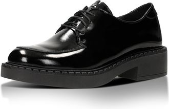Wojas Damen Brogues I Geschnürt I Lackleder mit glatter Oberfläche I Traditioneller Schnitt I Lässiger Stil I Sohlenhöhe 2,5 cm - 4,5 cm I 46187-31 - Schwar