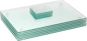 Harbour Housewares Glas -Tischematen & Untersetzer Set - 40cm X 30cm - Klar - 12pc