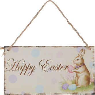 Garneck Fr&uuml;hlings-h&auml;ngeschild Aus Holz Hasen-Dekoration Feiertagsschild Zum Aufh&auml;ngen F&uuml;r Fr&uuml;hlingsfeiern Und Zuhause