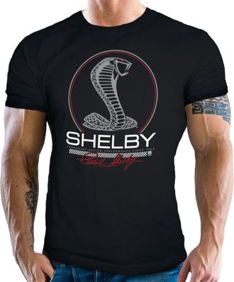 Gasoline Bandit Herren T-Shirt für US Muscle Car Fahrer und Fans - Original Shelby Lizenz: Cobra Logo