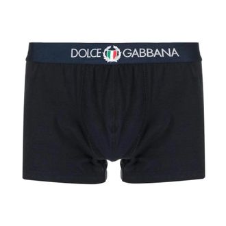Dolce & Gabbana Navy Crest Boxer Shorts - - Underwear - Herren - Blau - S