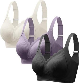 Generic Nouveau soutien-gorge sans armatures grande taille pour femme, fin, respirant, souligne les gros seins et met en valeur de belles courbes parfaites. B