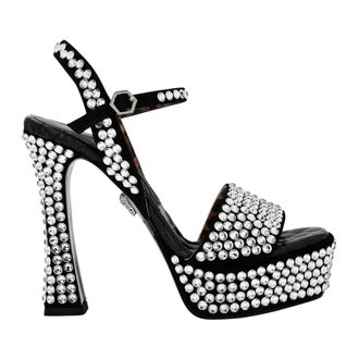 Philipp Plein Strass Plateau Sandalen - - Shoes - Damen - Schwarzk - 35 EU