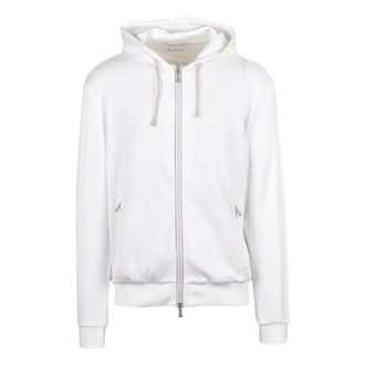 Eleventy Homme, Sweatshirts et sweats &agrave; capuche, Blanc, Taille: L Felpa cappuccio e zip