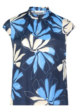 Betty & Co Damen Schlupfbluse Kurzarm 40, Dunkelblau/Blau